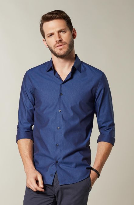 Camisa Social Masculina Manga Longa de Algodão | Vila Romana